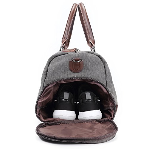 Groß Weekender Taschen Reisetasche Canvas Retro Leder Handgepäck ...