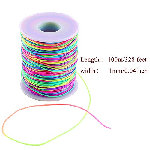 ManYee Elastisch Perlenschnur 1mm Bunte Elastische Faden Rund Gummiband ...