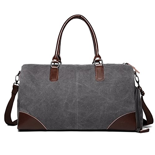 Groß Weekender Taschen Reisetasche Canvas Retro Leder Handgepäck ...