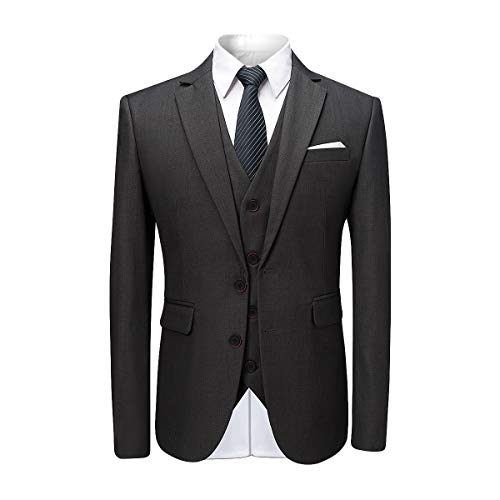 Allthemen Herren Slim Fit 3 Teilig Anzug Modern Sakko für Business Hochzeit Party Hochzeit Grau ...